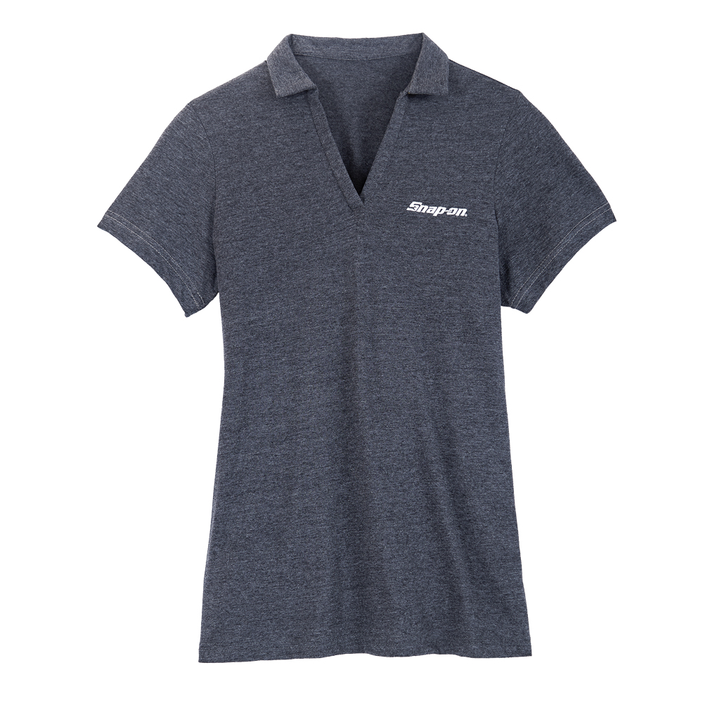 Ladies' Antigua® Black Heather/Shadow Polo: Snap-on Consumer