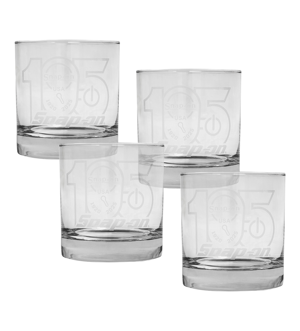 105th Rocks Glass Set of 4 - While Supplies Last: Snap-on Consumer