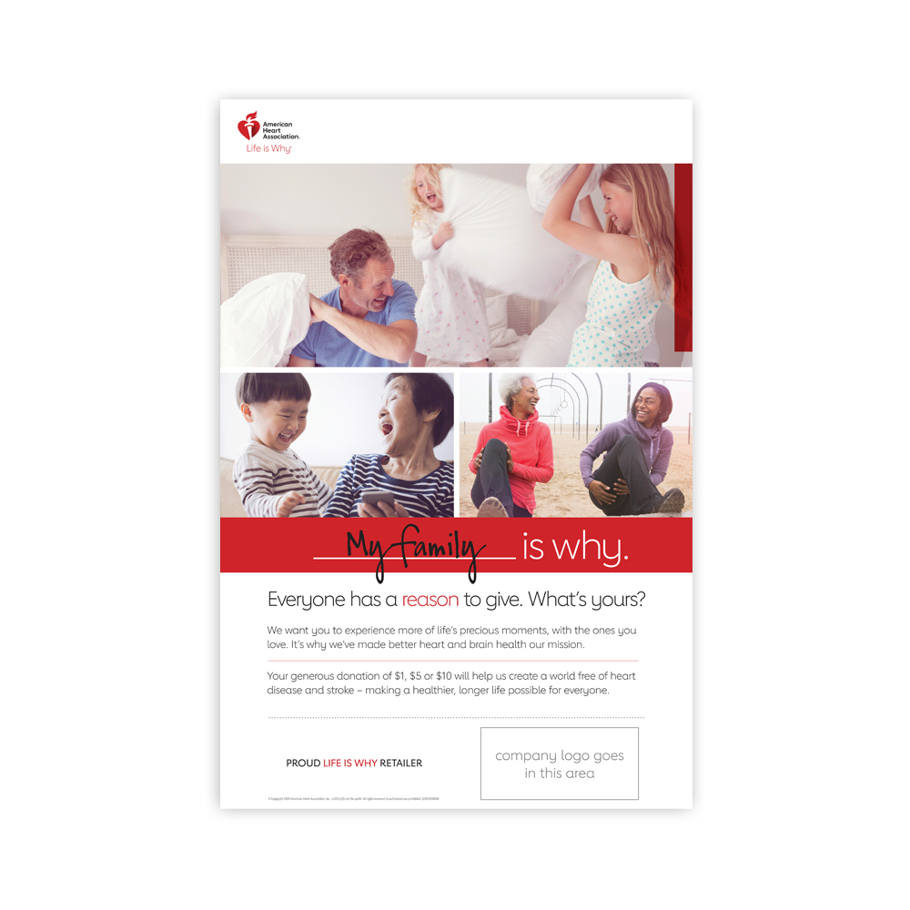 American Heart Association - Life Is Why Print Materials: 12 by 18 In ...