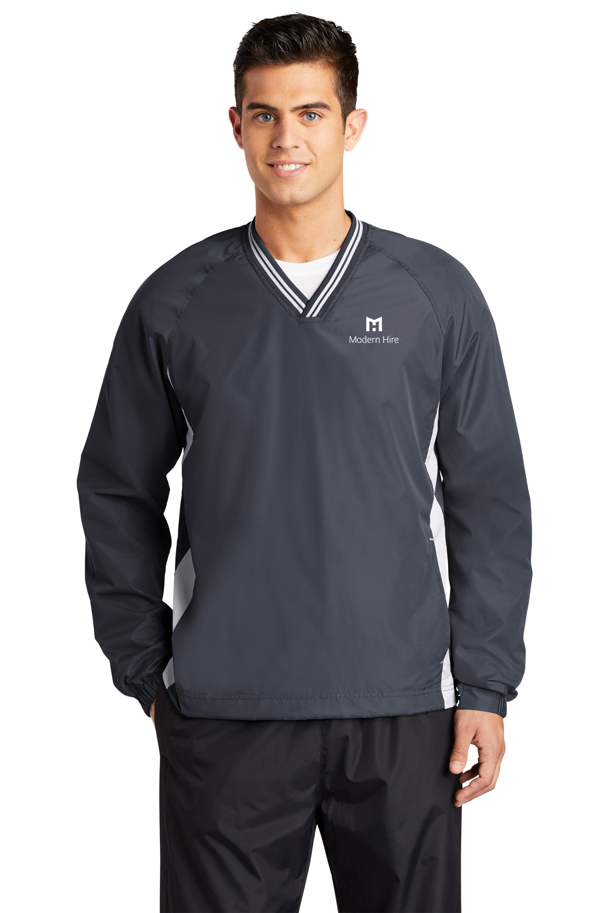 Modern Hire: Sport-Tek® Tipped V-Neck Raglan Wind Shirt